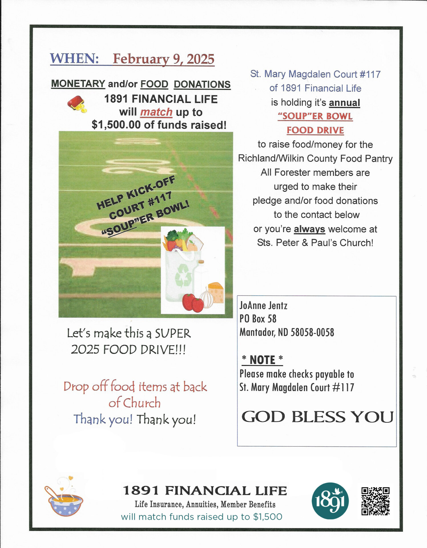 "Soup"er Bowl Food Drive - 1891 Financial Life